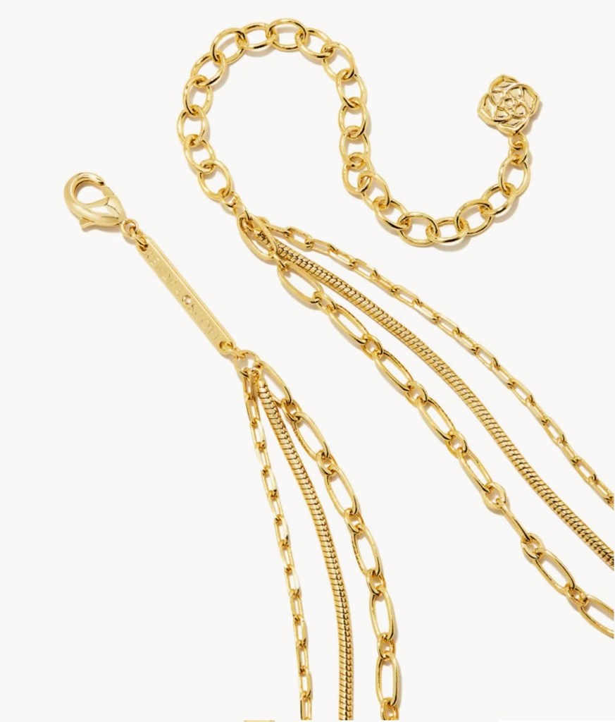 #138: Kendra Scott's Kinsley Gold Multi Strand Necklace in Ivory Mother ...
